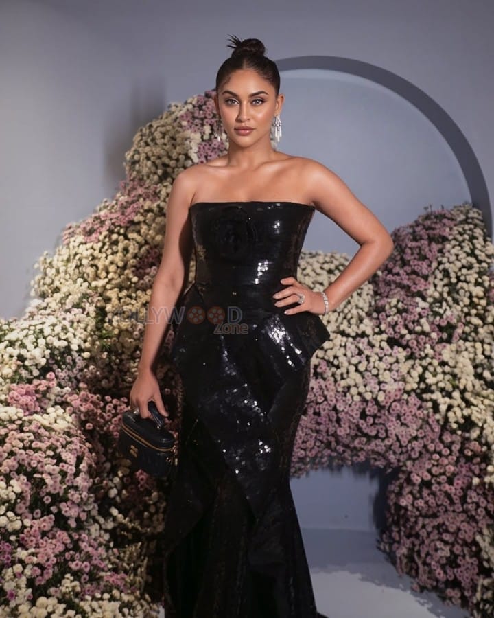 Dazzling Krystle D Souza In A Strapless Off Shoulder Black Dress Photos ...