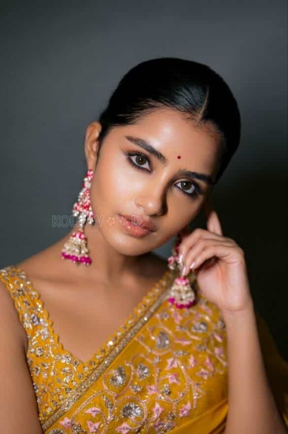 Siren Heroine Anupama Parameswaran Cute Saree Photoshoot Pictures 01 ...