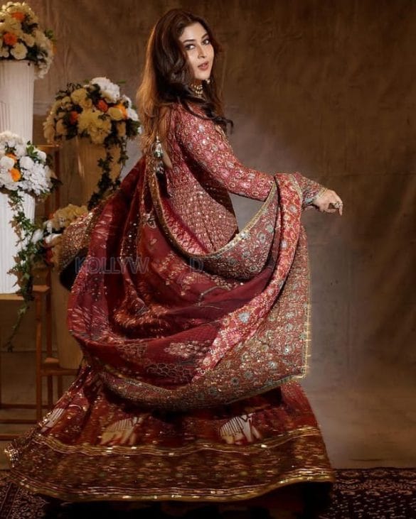 Hindutva Actress Sonarika Bhadoria In A Traditional Red Anarkali Photos ...
