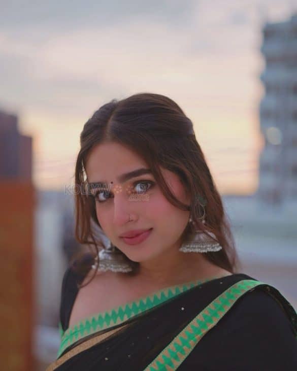 Sexy Ayesha Khan In A Black And Green Saree Photos 02 (337234 ...